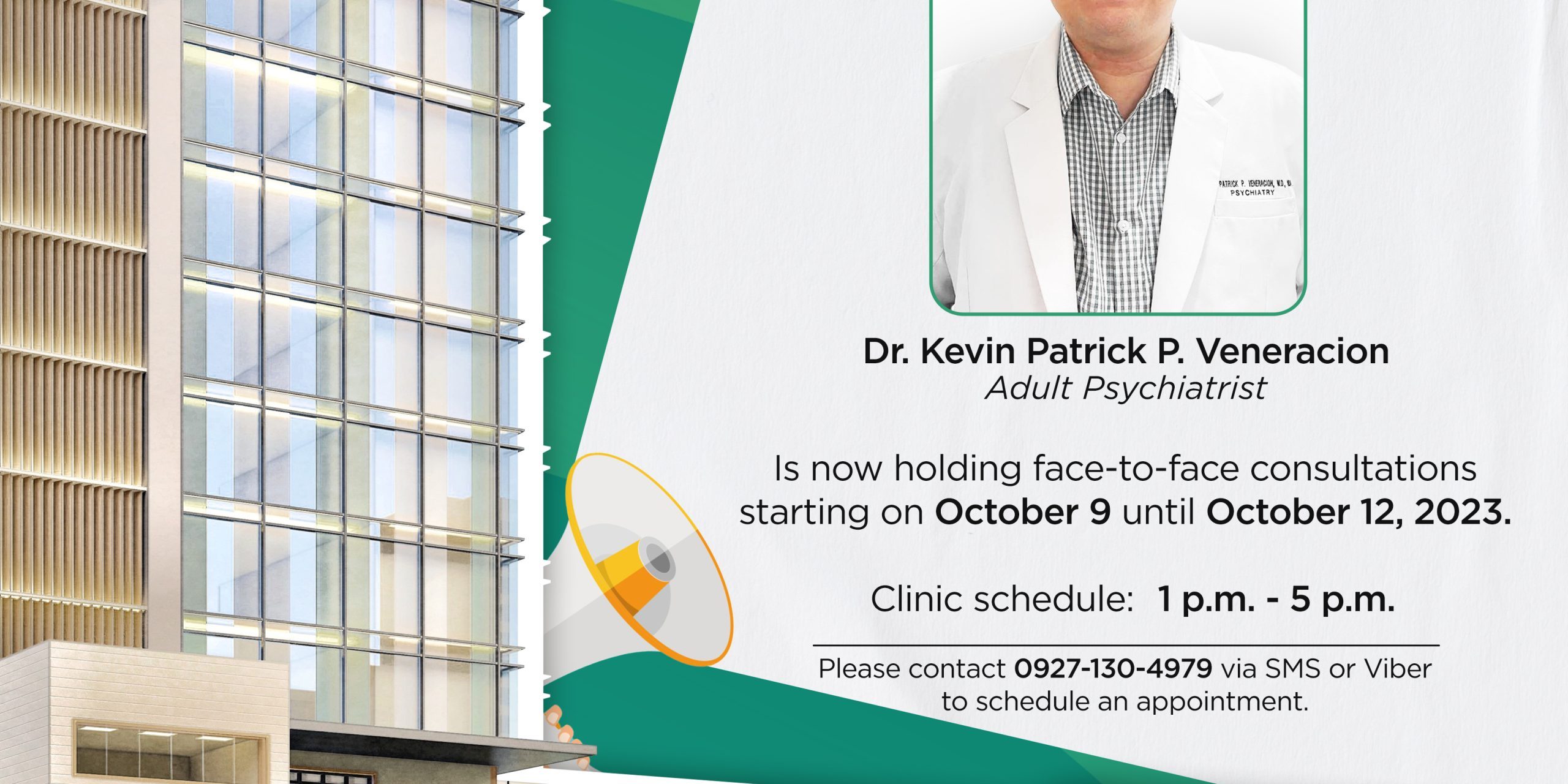 Dr. Kevin Patrick P. Veneracion Available Clinic Schedules – St ...